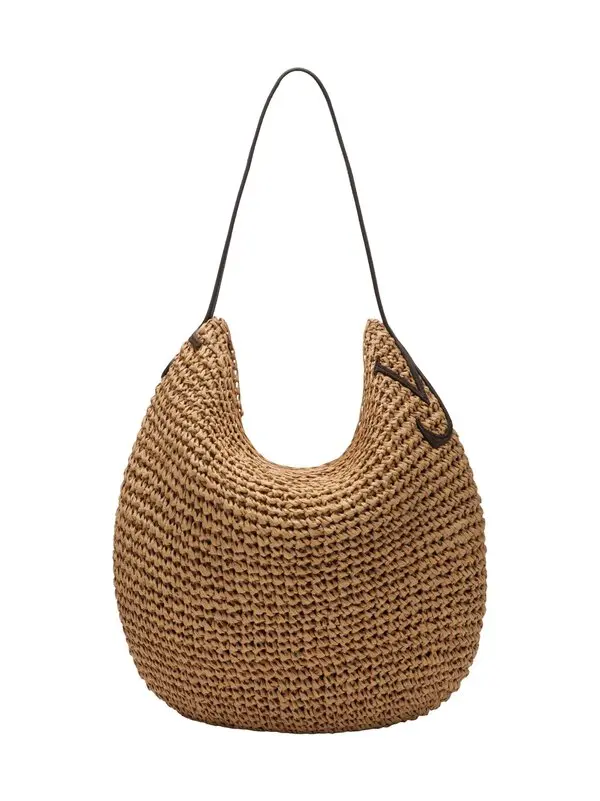 JW Anderson Large Raffia Bulb Bag - Beige