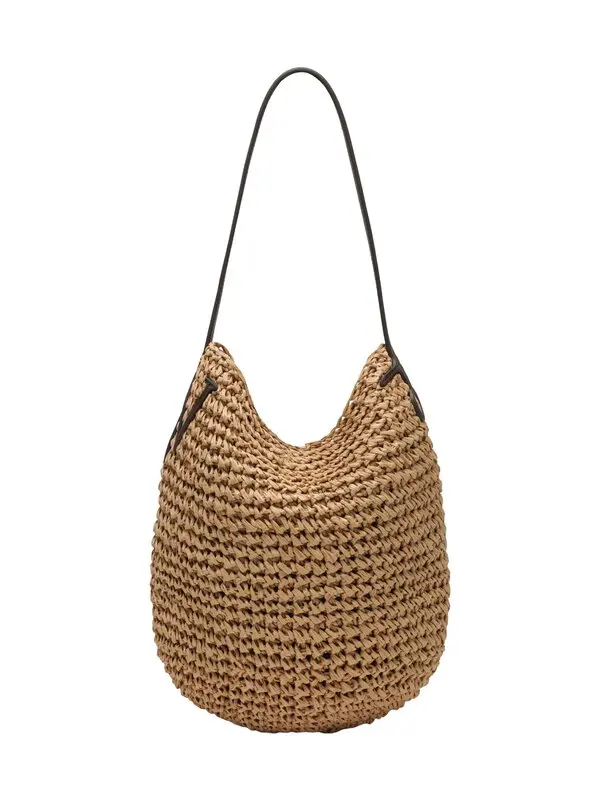 JW Anderson Small Bulb Bag In Raffia - Beige