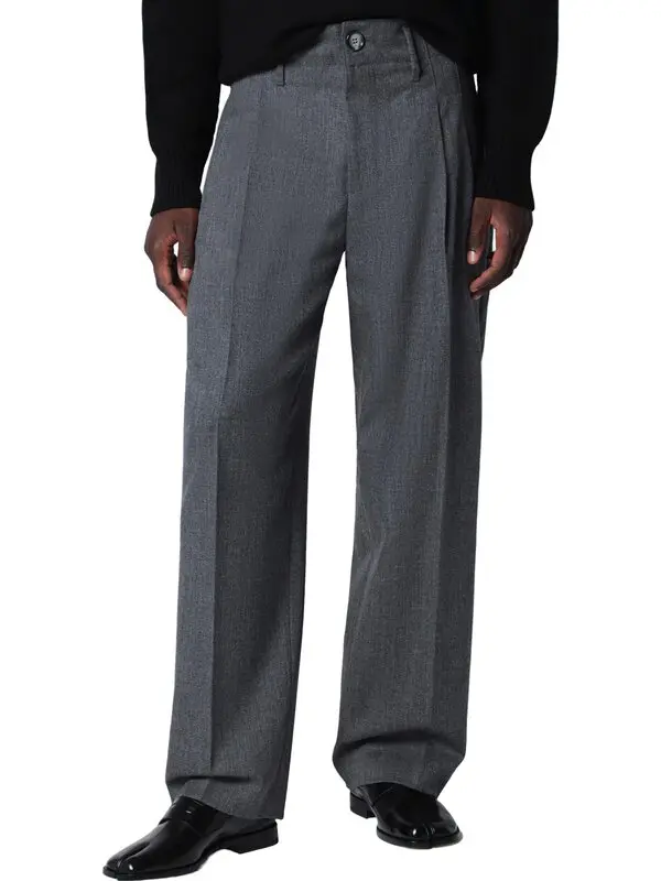 AMI Paris Tailored Wool Trousers - Grey