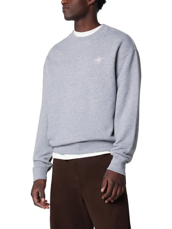 JW Anderson Cotton Sweatshirt With Embroidered Logo - Grey