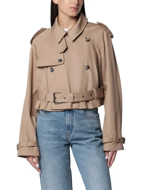 JW Anderson Short Cotton Trench Coat - Beige