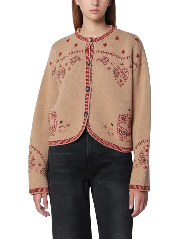 Alanui Wool Jacquard Bandana Jacket - Beige
