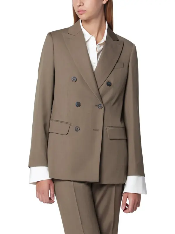 Max Mara Camel Double-breasted Wool Jacket - Brown