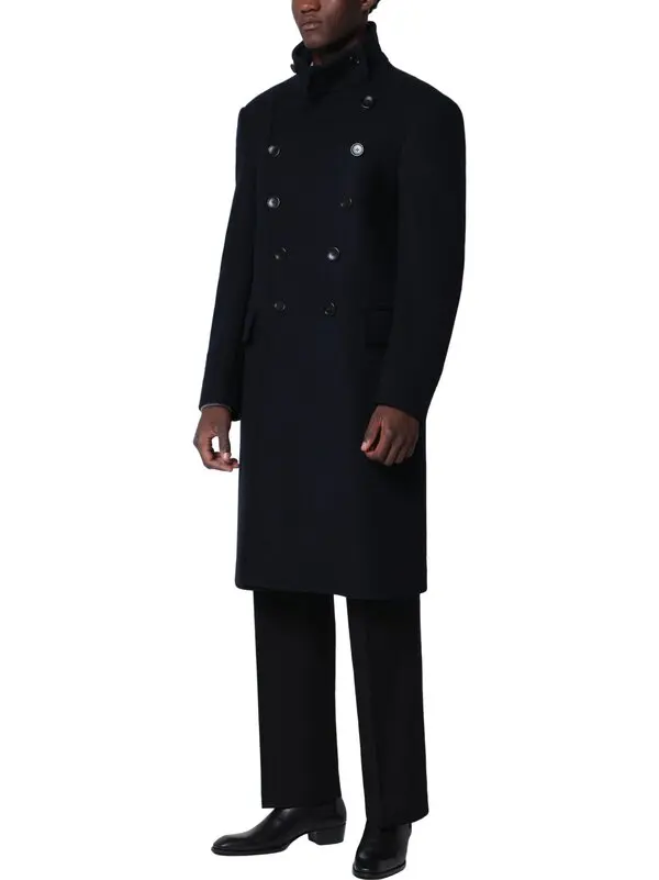 TOM FORD Midnight Wool Double-breasted Coat - Blue