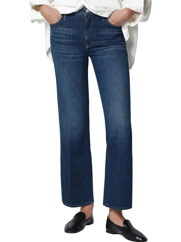 MOTHER The Lil Kick It Jeans In Dark Washed Denim - Blue