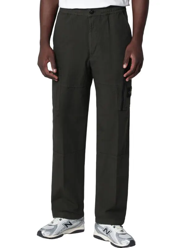Stone Island Loose Fit Cotton Ripstop Cargo Trousers - Grey