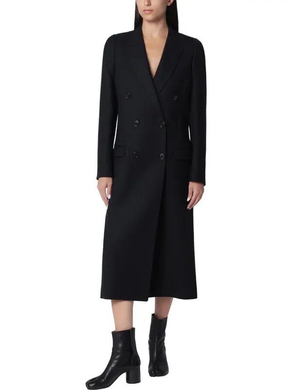MAISON MARGIELA Wool Double-breasted Coat - Black