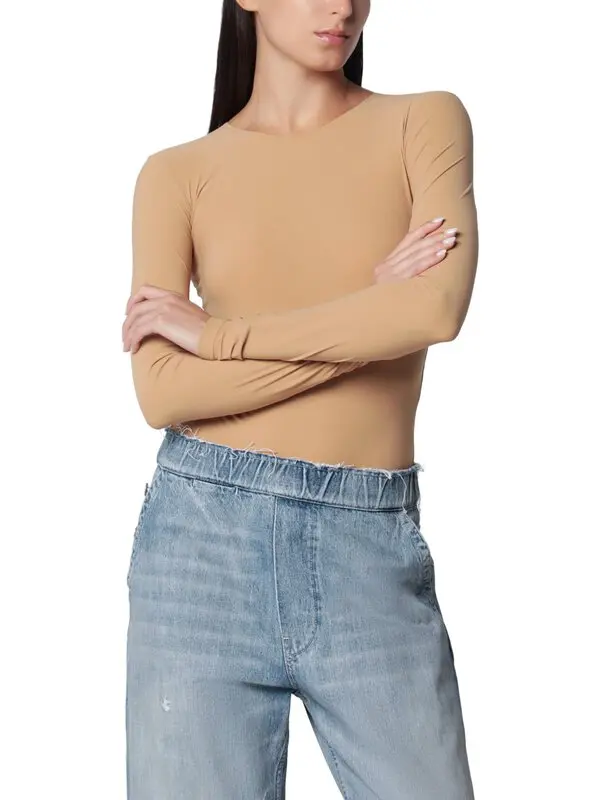 MAISON MARGIELA Long Sleeve Bodysuit - Beige
