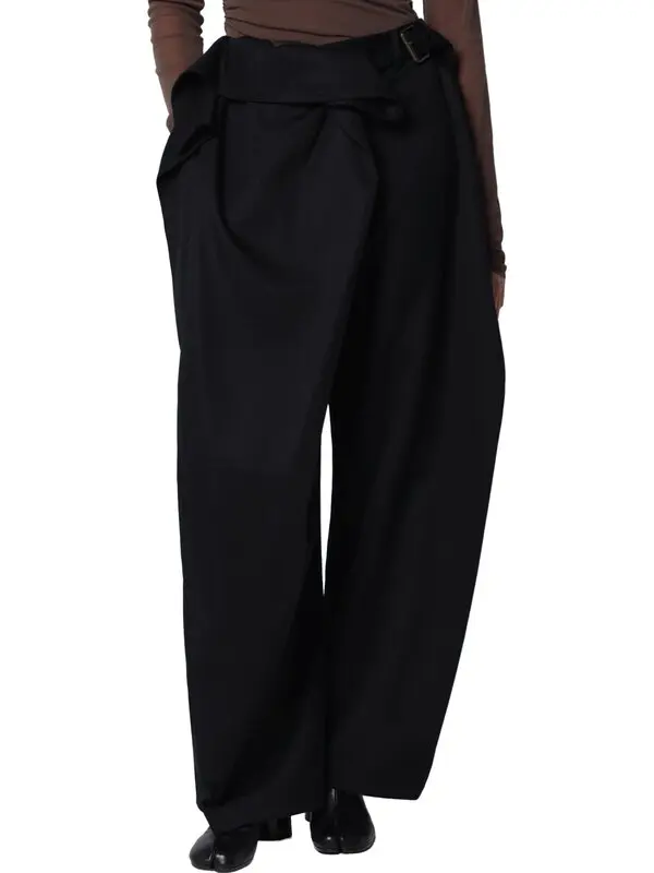 JW Anderson Wool Trousers With Turned-up Waist - Black