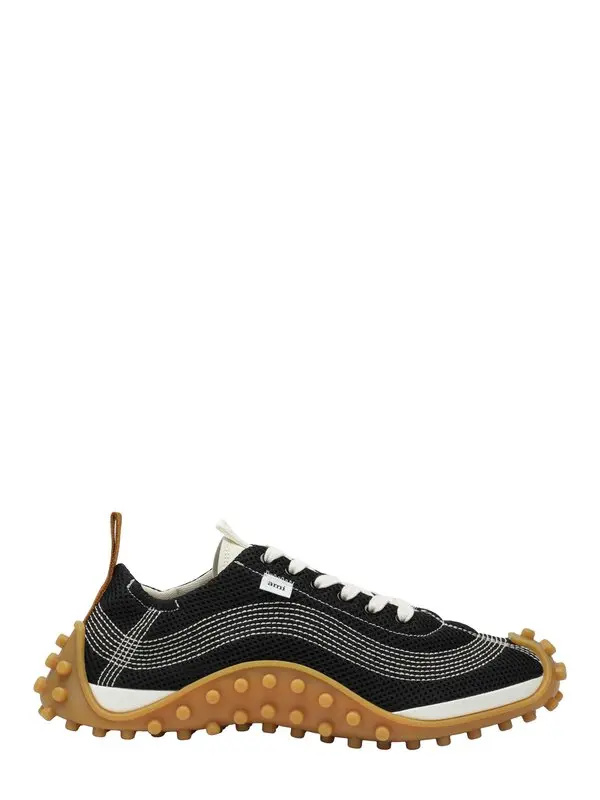 AMI Paris Ivory Mesh Mirage Trainers - Black