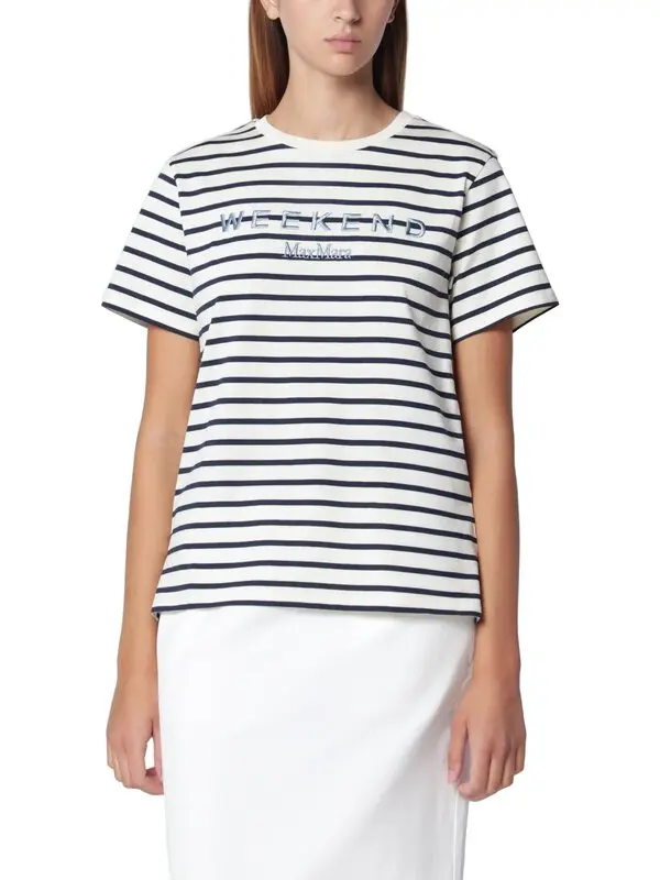 Max Mara Striped Cotton Jersey T-shirt - Blue
