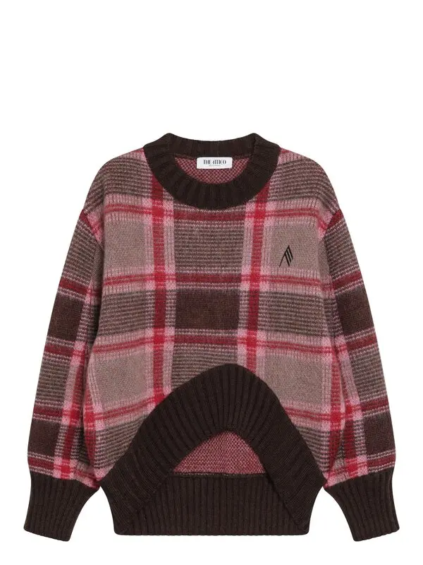 Attico Mohair-blend Sweater With Check Pattern - Multicolor