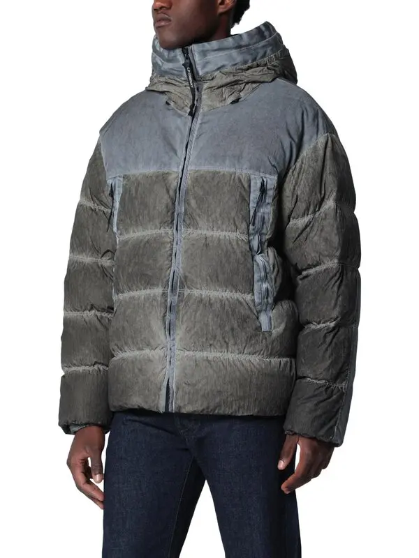 C.P. COMPANY Eco-chrome R Mixed Goggle Down Jacket - Black