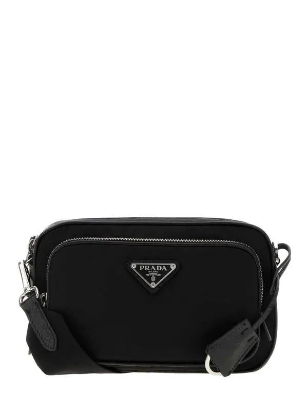 Prada Crossbody Bag With Logo Detail - Black