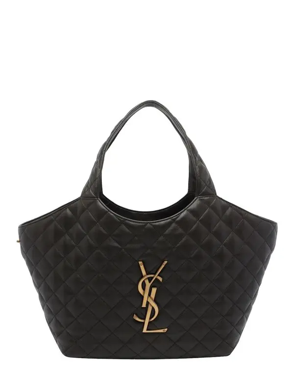 Saint Laurent Quilted Lamb Leather Tote Bag - Green