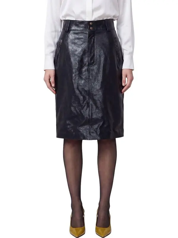 Saint Laurent Leather Skirt - Black