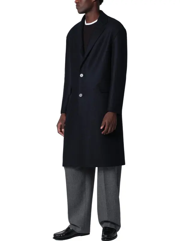 Harris Wharf London Single-breasted Virgin Wool Coat - Blue