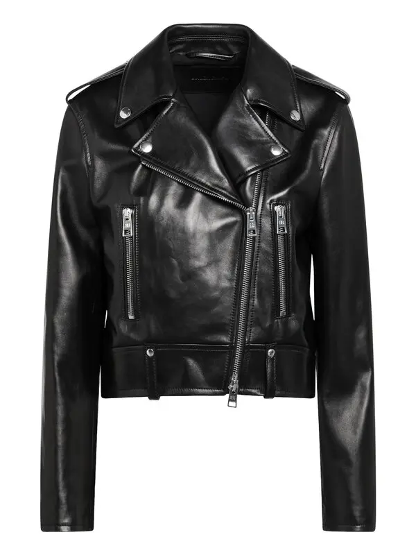 Balenciaga Leather Biker Jacket - Black