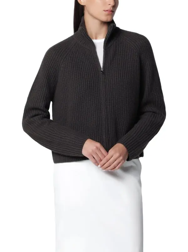 LISA YANG Sadie Cashmere Zip-up Cardigan - Gray