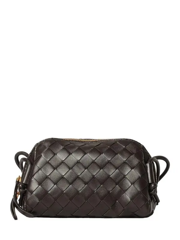 Bottega Veneta Woven Lambskin Crossbody Bag - Brown