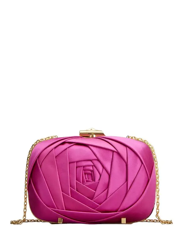 ROGER VIVIER Rose Vivier Clutch In Satin - Pink