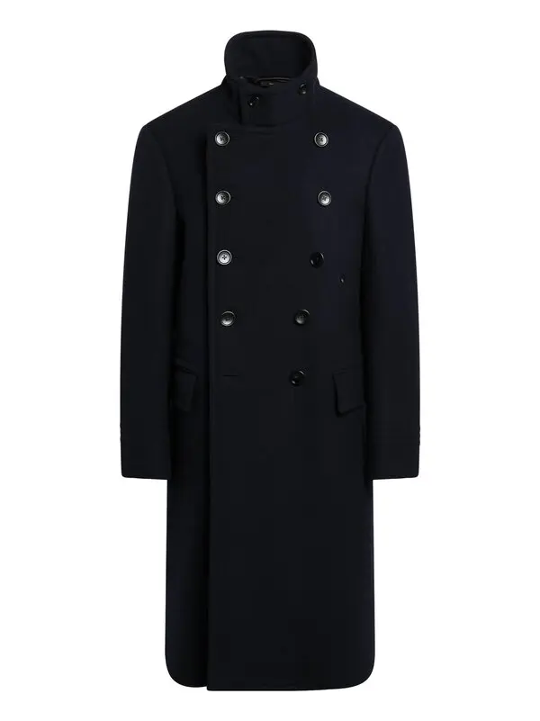 TOM FORD Midnight Wool Double-breasted Coat - Blue