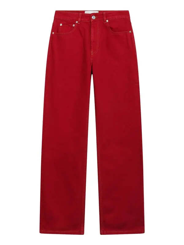 AMI Paris Ruby Cotton Twill Jeans - Red