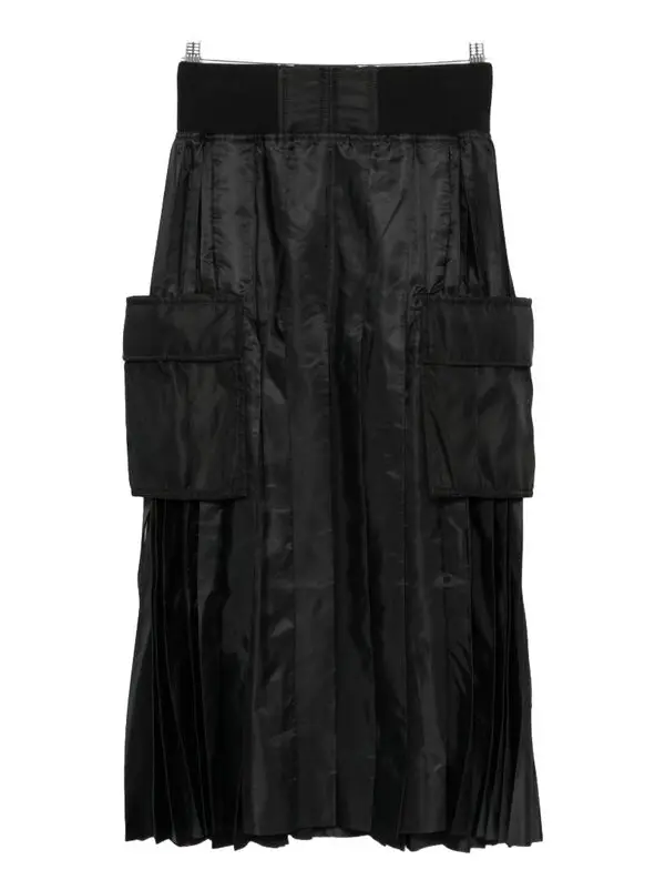 Sacai Black Quilted Finish Pleated Cargo Skirt - Multicolor