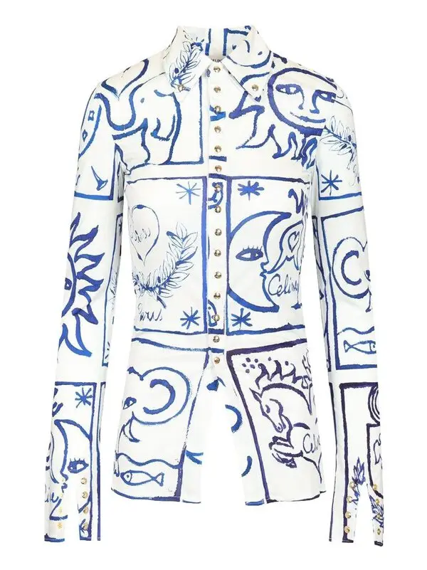 Celine Printed Silk Shirt - Multicolor