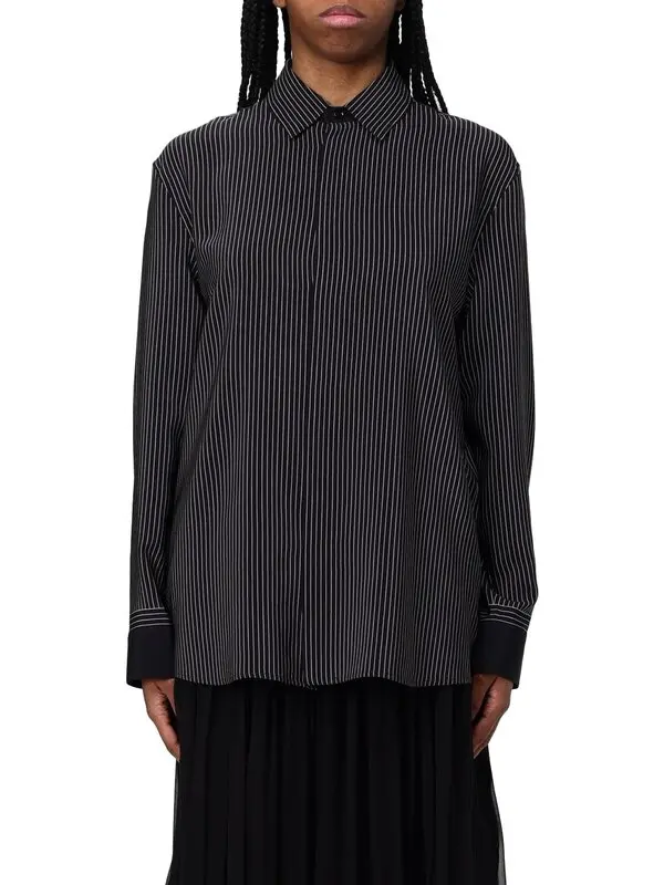 Saint Laurent Striped Silk Shirt - Black