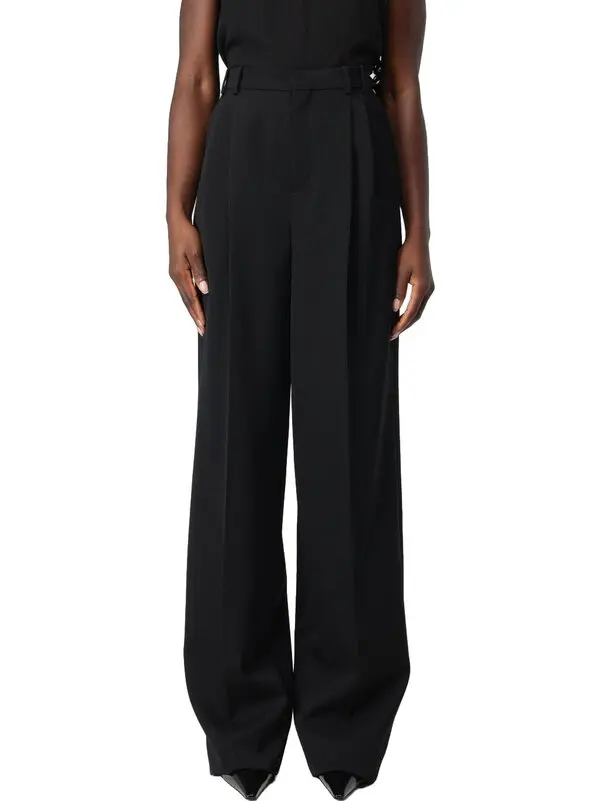 Saint Laurent Wool Wide Leg Pants - Black