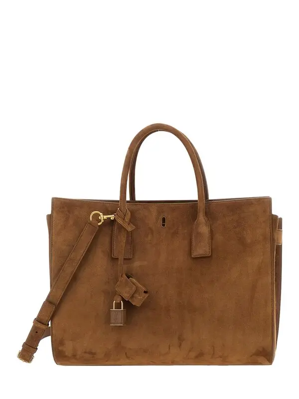 Saint Laurent Calfskin Handbag - Brown