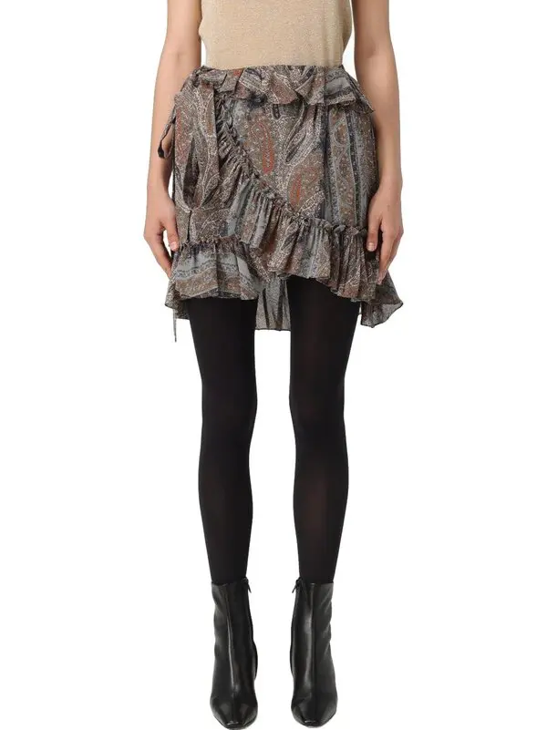Saint Laurent Ruffled Paisley Print Silk Mini Skirt - Multicolor