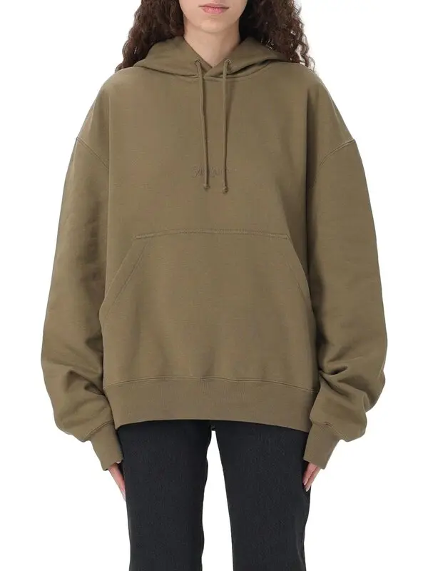 Saint Laurent Oversized Cotton Hoodie - Brown
