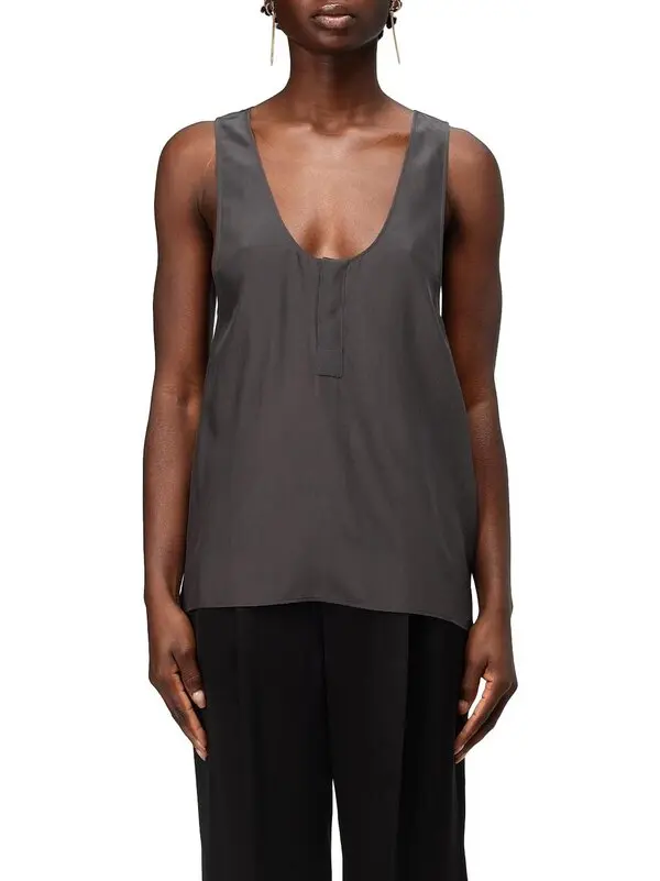 Saint Laurent Sleeveless V-neck Top - Black