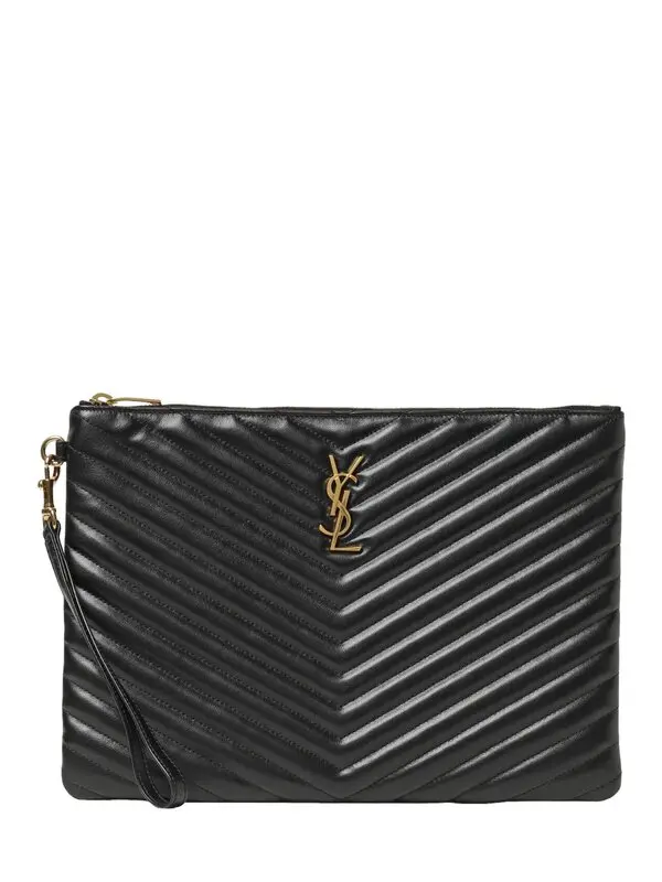 Saint Laurent Quilted Calfskin Clutch - Black