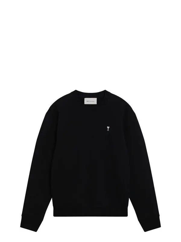 AMI Paris De Coeur Crewneck Sweatshirt - Black