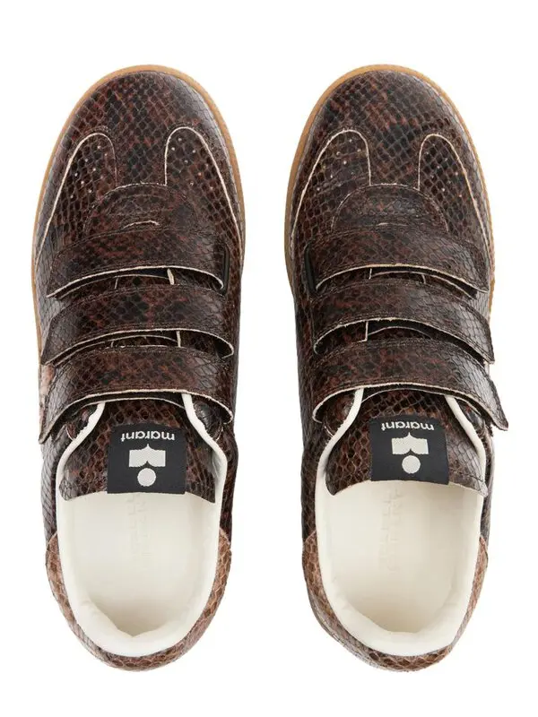 Isabel Marant Étoile Beth Python-print Calfskin Sneakers - Mocha/chestnut