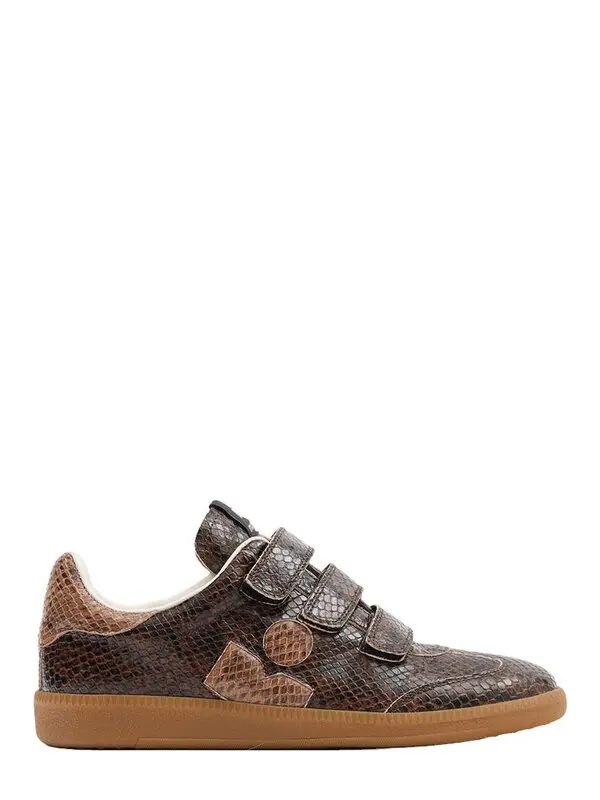 Isabel Marant Étoile Beth Python-print Calfskin Sneakers - Mocha/chestnut