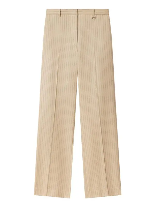 Isabel Marant Étoile Noanda Virgin Wool Pinstriped Trousers - Beige