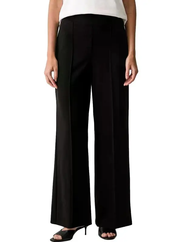Joseph Ribkoff Logo Plaque Wide-leg Trousers - Black