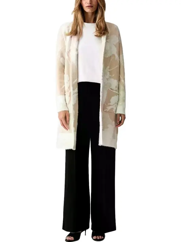 Joseph Ribkoff Floral Print Long Cardigan - Neutrals