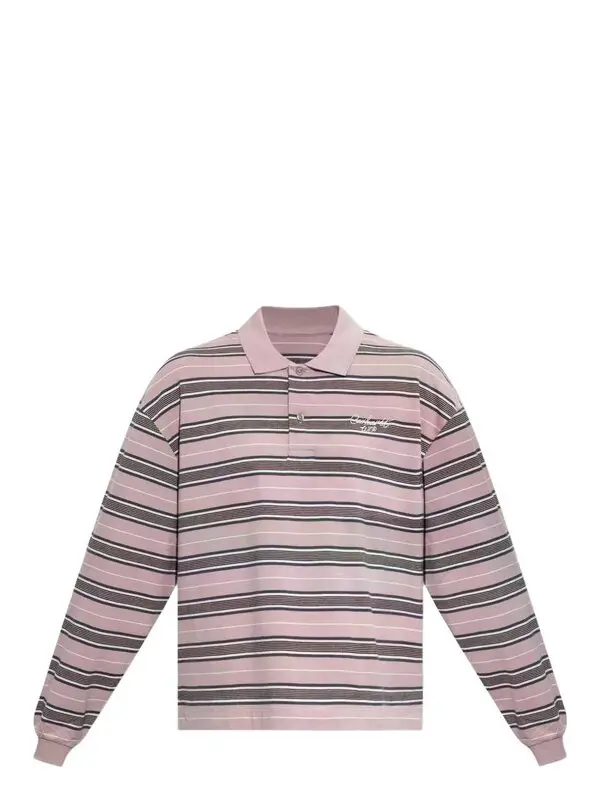 Carhartt Work In Progress Striped Long Sleeve Polo Shirt - Pink
