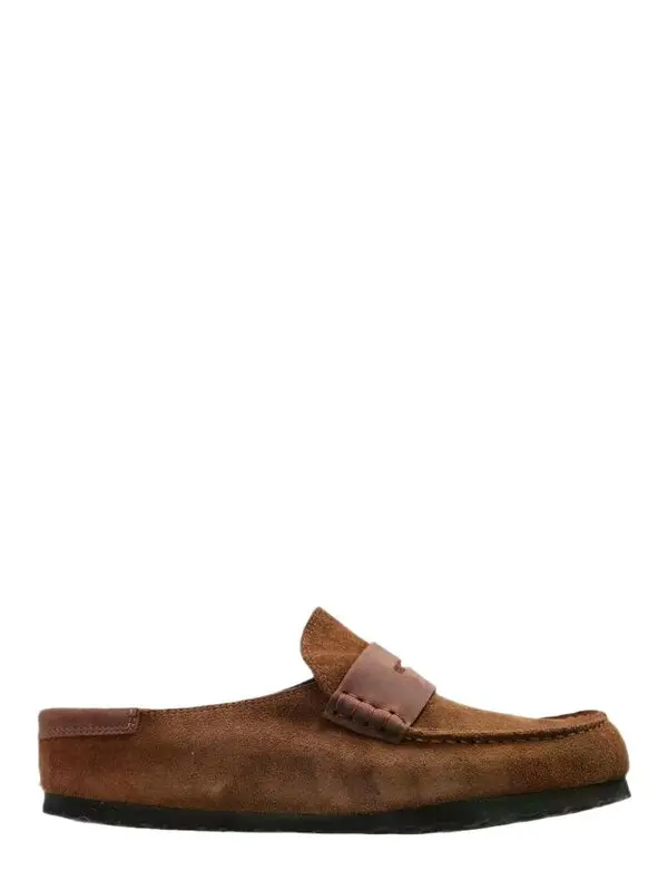 BIRKENSTOCK Naples Double-stitch Slides - Brown