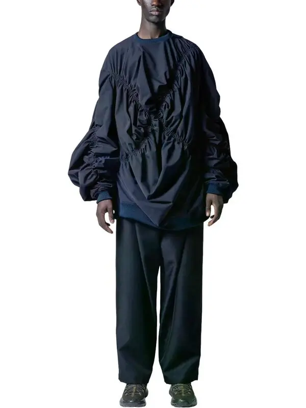 YOSHIOKUBO Ruched Detail Oversized Top - Black