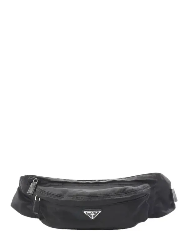 Prada Re-nylon Triangle Logo Belt Bag - Black