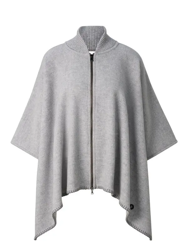 Bogner Nellie Wool Mix Poncho - Light Gray