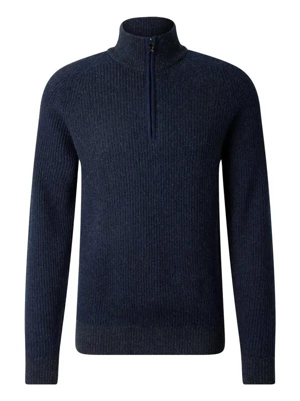 Bogner Dwayne Virgin Wool And Cashmere Turtleneck Sweater - Navy