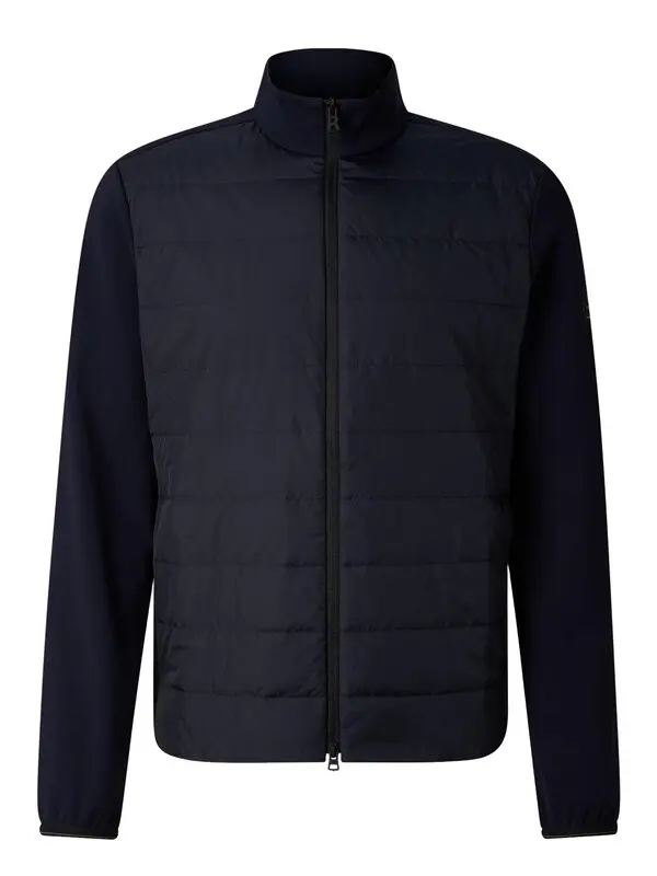 Bogner Banjan Mid-layer Hybrid Jacket With Quilted Front And Knit Panels - Navy