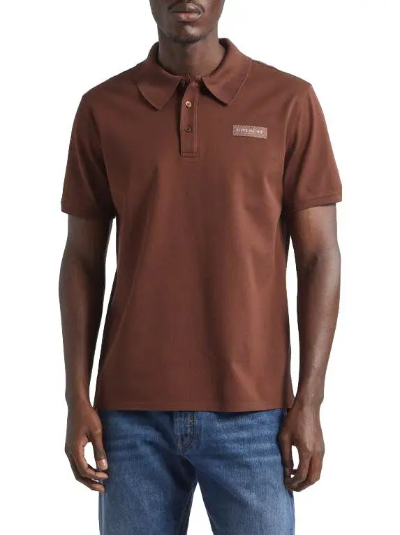 Givenchy Regular Fit Cotton Piqu Polo - Dark Havanna
